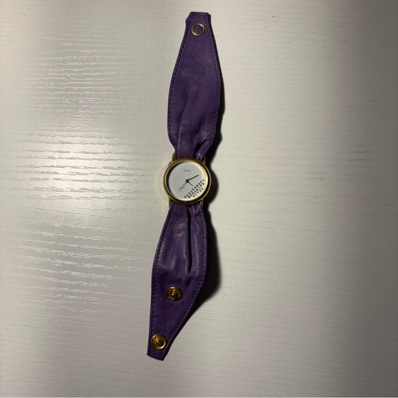Le Baron | Accessories | Vintage Style 8s Purple Rhinestone Cuff Watch ...
